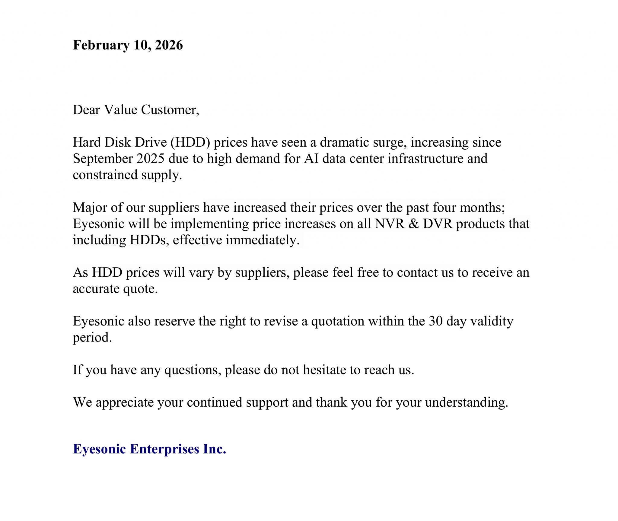 Eyesonic Enterprises Inc. – Security/Surveillance Solutions